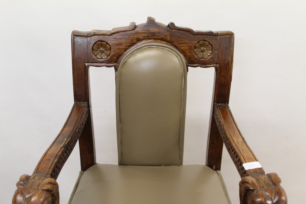 Lot 1764 - Mesopotamian style ornate carved hardwood