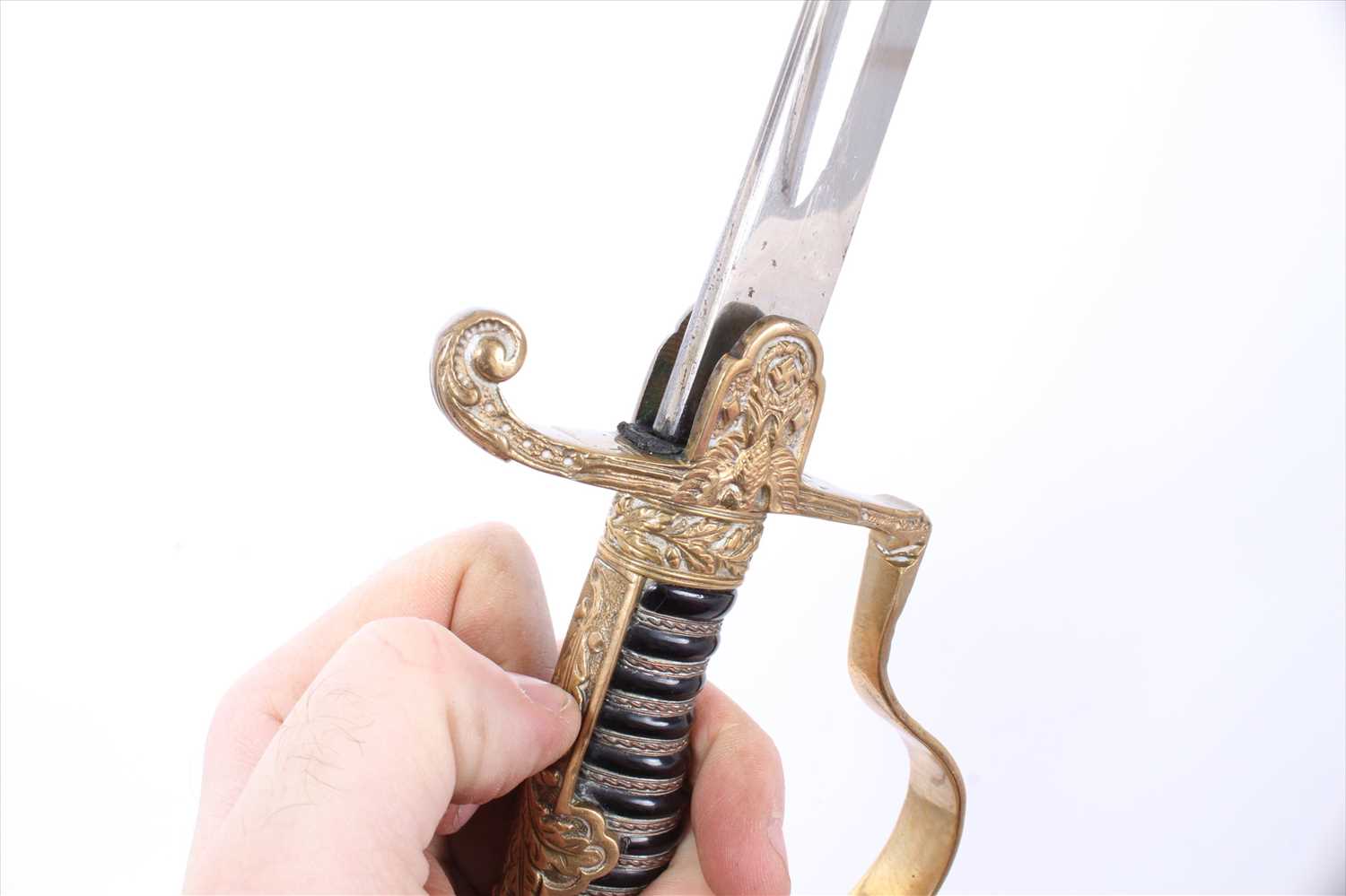 Lot 728 - Nazi officers dress sword with gilt brass