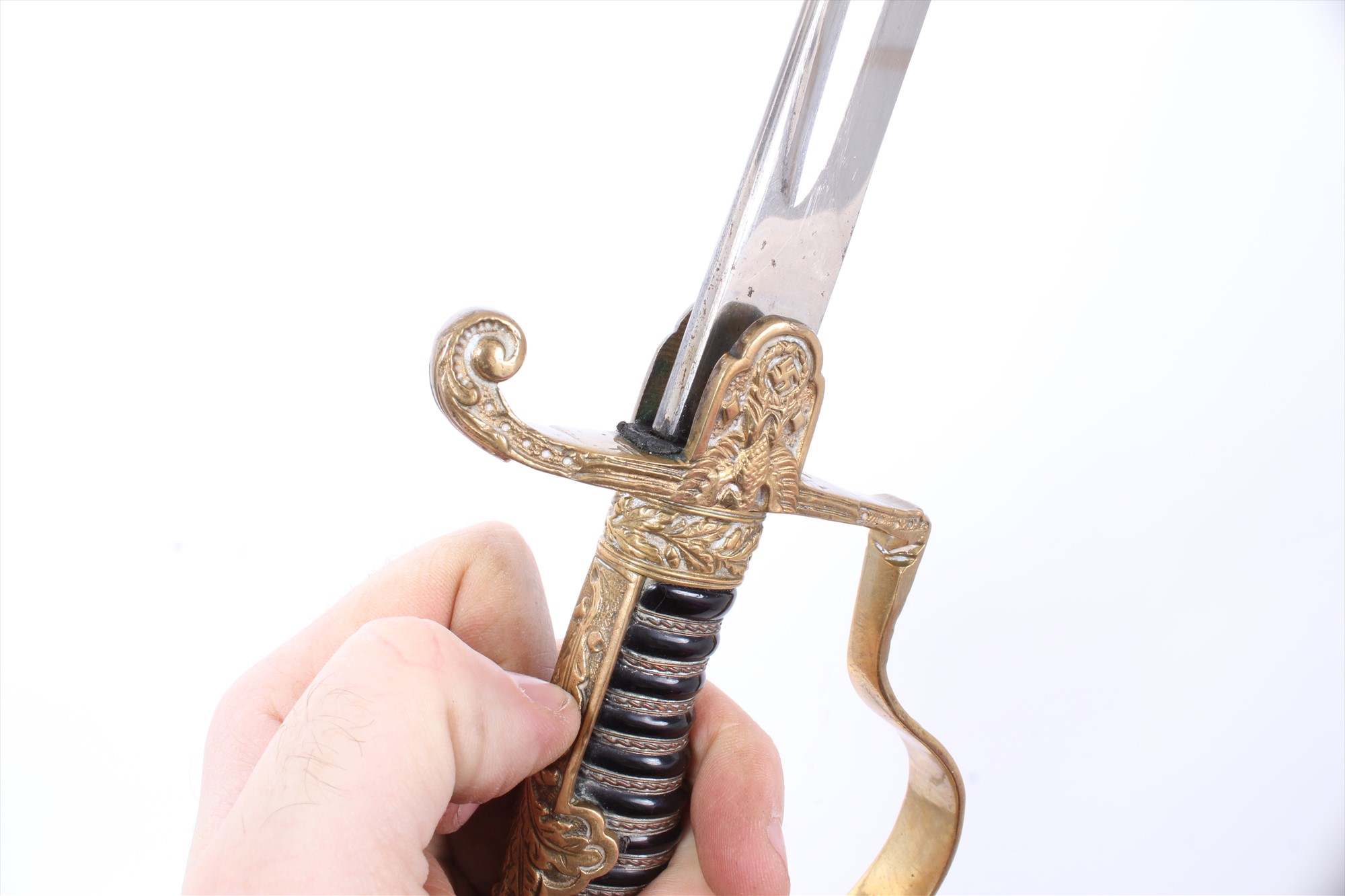Lot 728 - Nazi officers dress sword with gilt brass