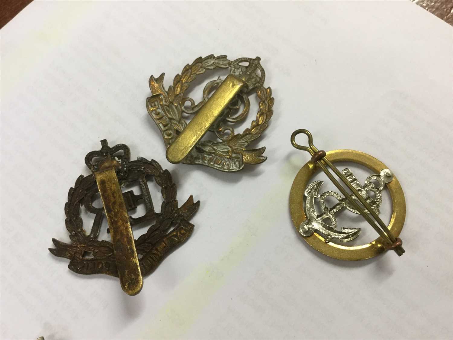 Lot 525 - Scarce Marine Police Cap badge, together