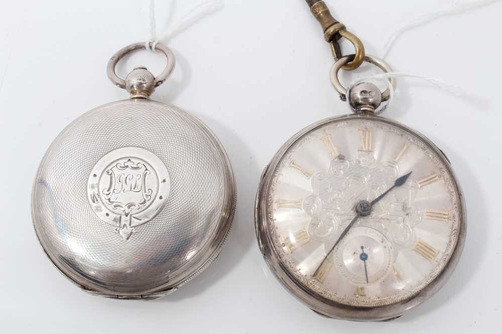 Lot 3393 - Victorian silver hunter pocket watch with