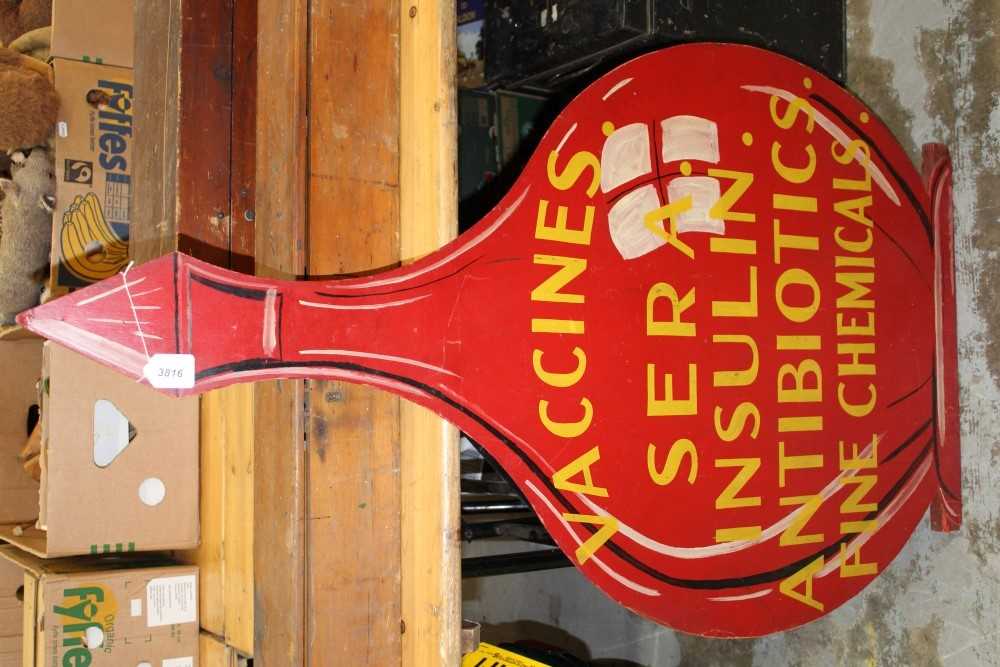 Lot 3816 - Vintage painted chemists sign in the form