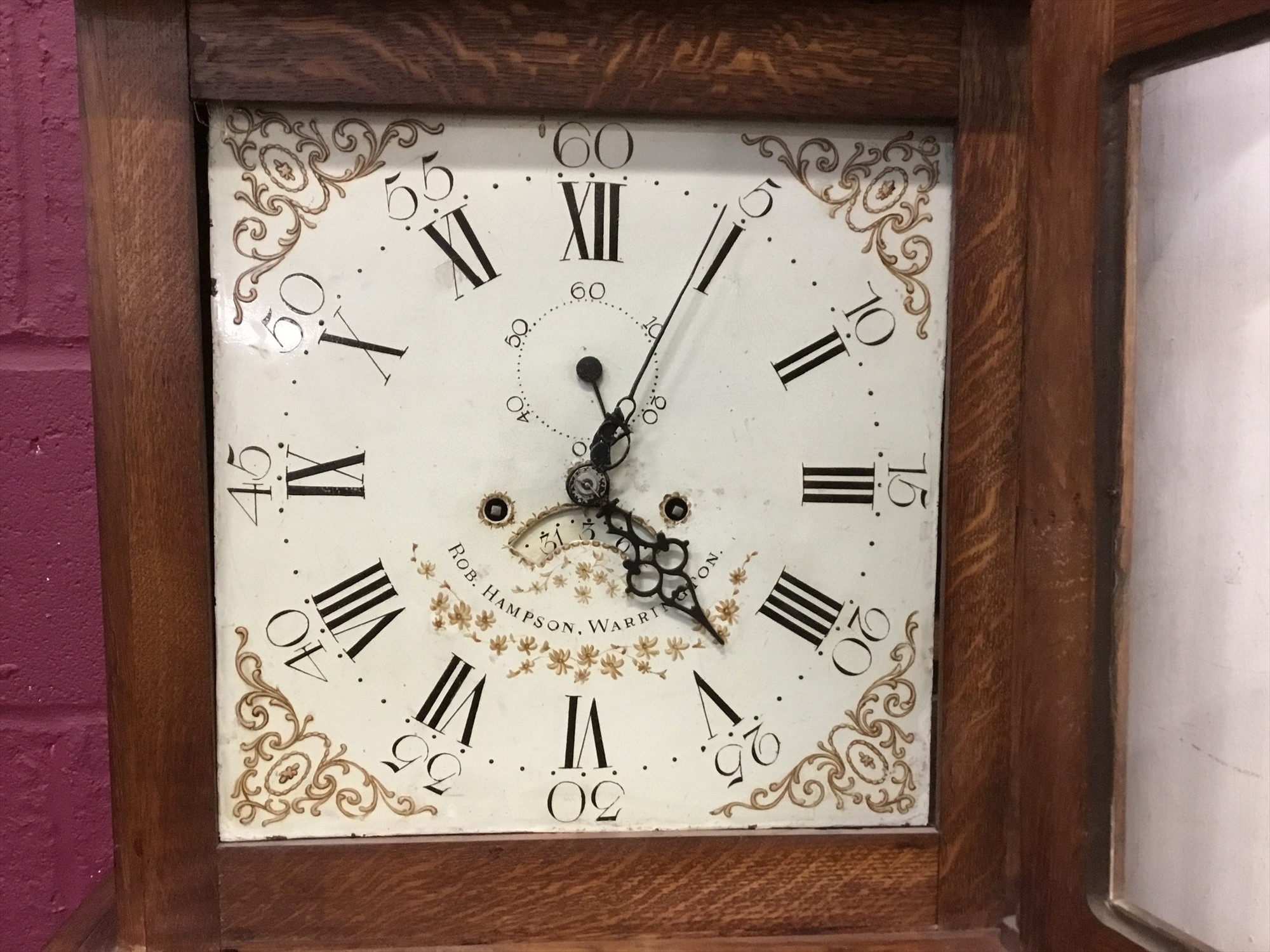 Lot 801 - Late 18th century oak cased longcase clock