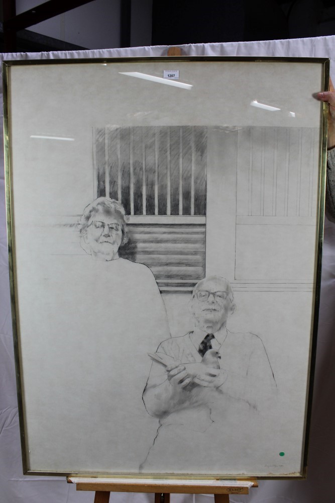 Lot 1207 - *Bryan Organ (b.1935) pencil portrait