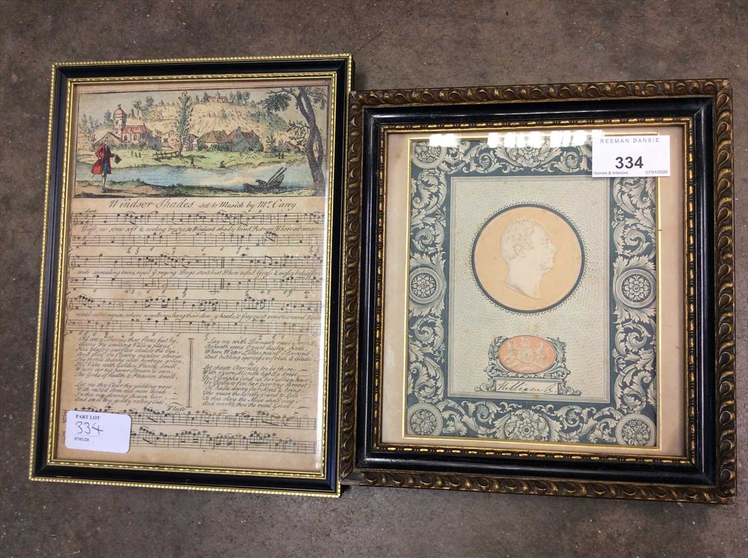 Lot 334 - 19th Century embossed paper portrait bust of