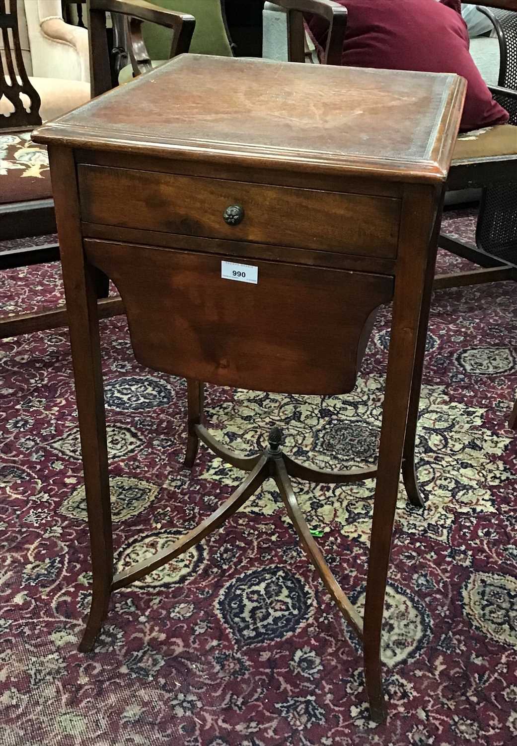 Lot 990 - Regency -style needlework table with drawers