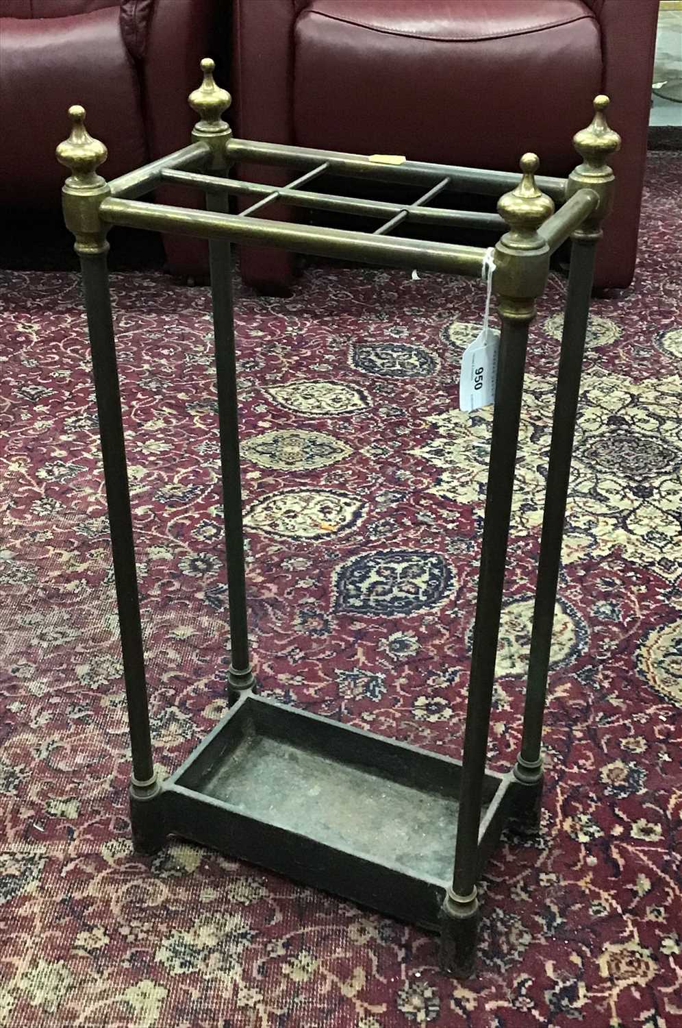 Lot 950 - Antique brass stick stand