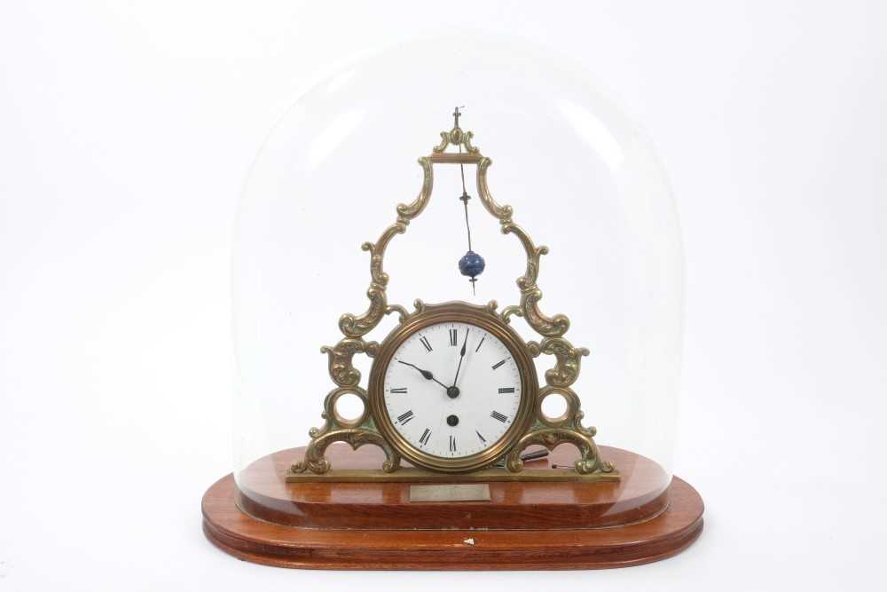 Lot 607 - Unusual Victorian mantel clock under glass