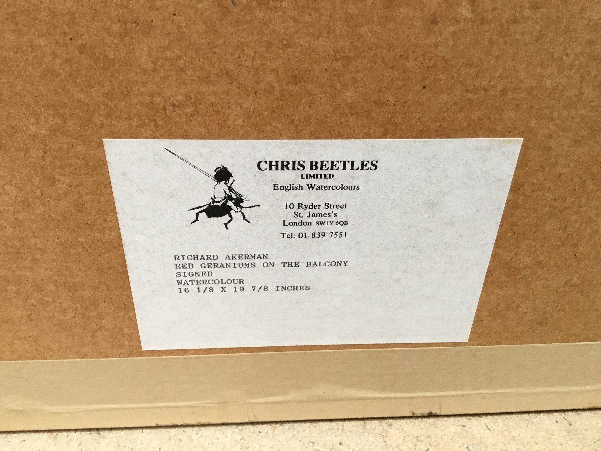 Lot 84 - Richard Akerman (b. 1942) watercolour, Red