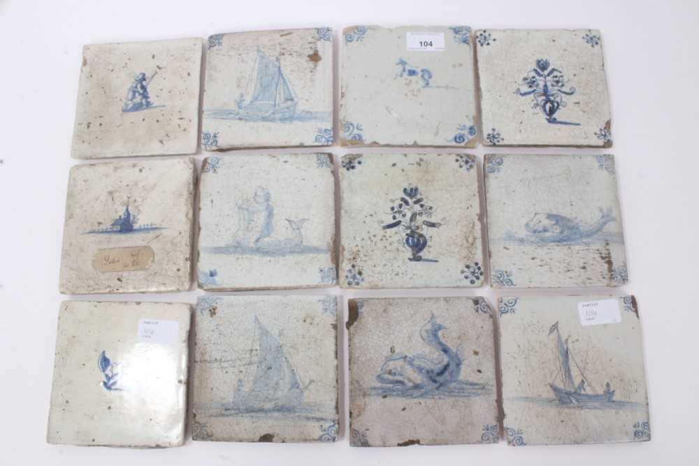Lot 104 - Assorted 18th century blue and white Dutch
