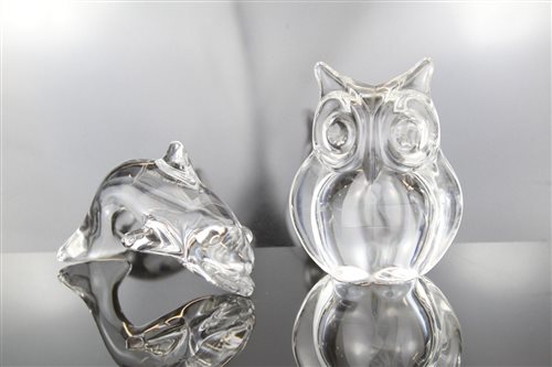 Lot 2243 - Daum French crystal dolphin sculpture,