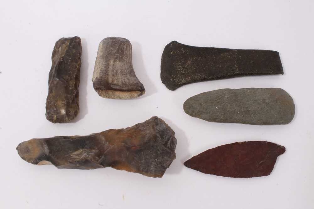 Lot 785 - Group of Neolithic worked flint axe heads