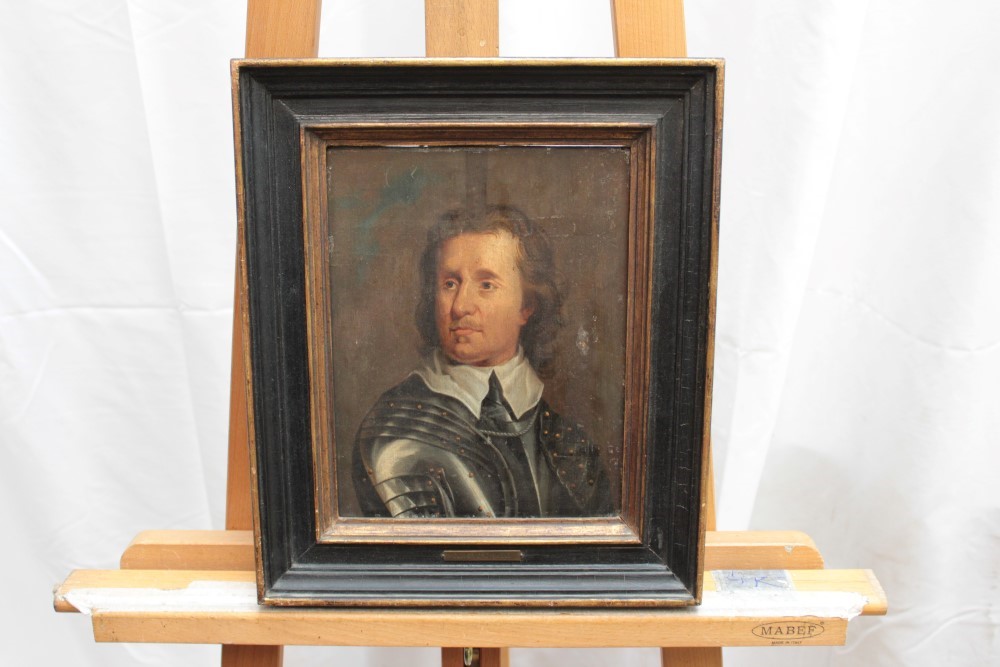 Lot 1096 - 19th Century Oil on panel- Oliver Cromwell