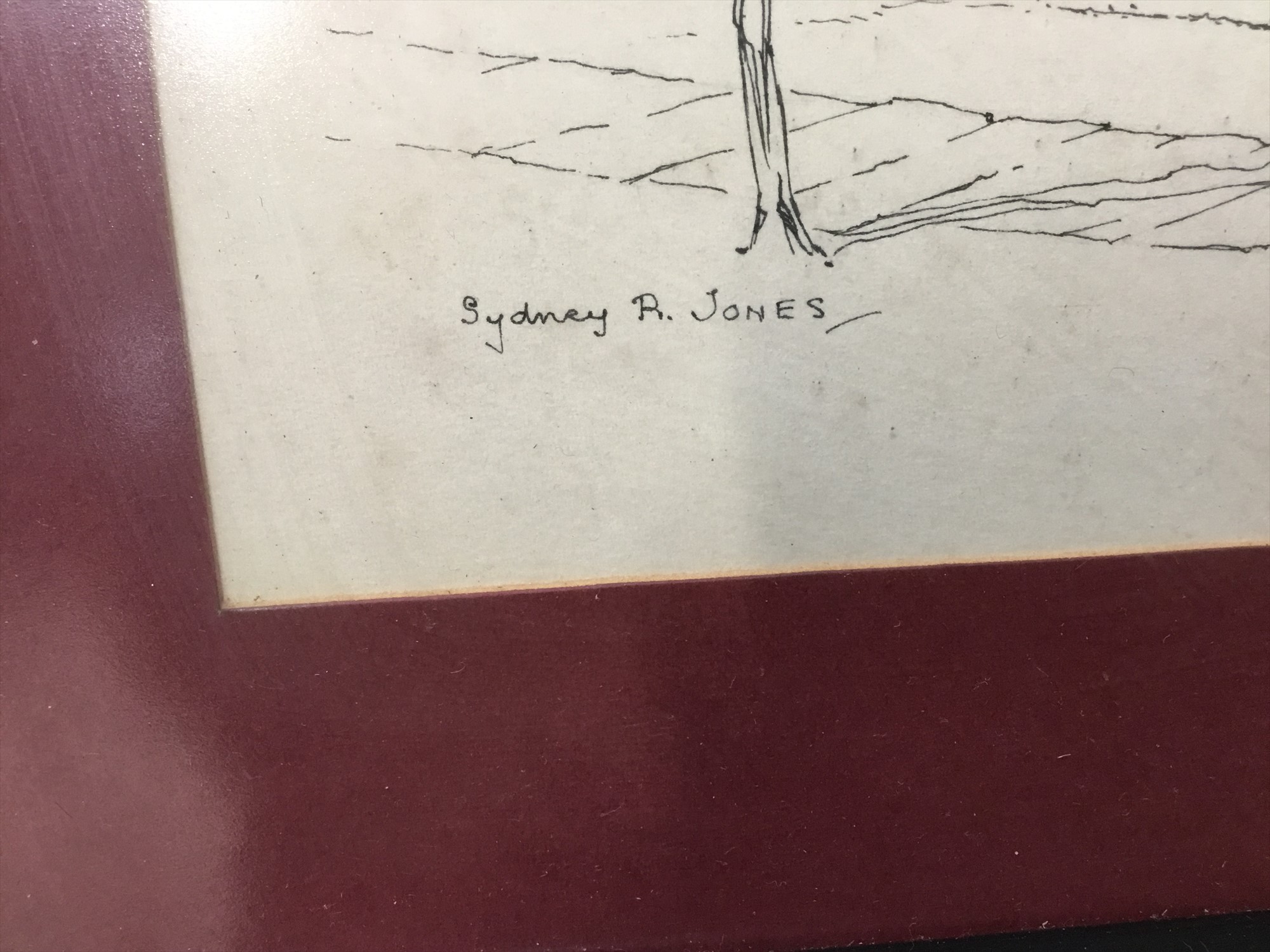 Lot 253 - Sydney R Jones - pen and ink - Port sunlight,