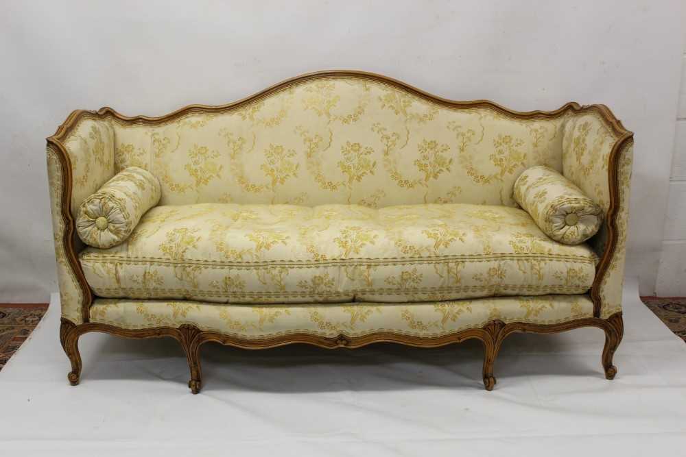 Lot 1203 - French beech framed three piece suite