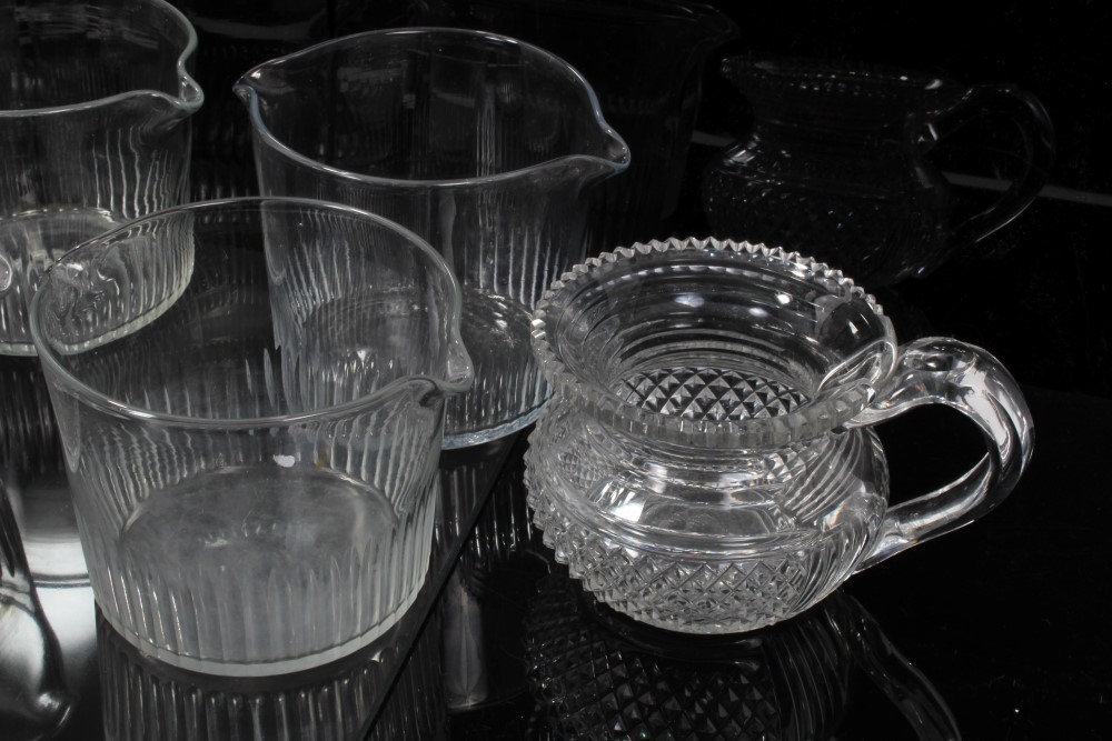 Lot 46 - Set of six Georgian facet cut glass wine