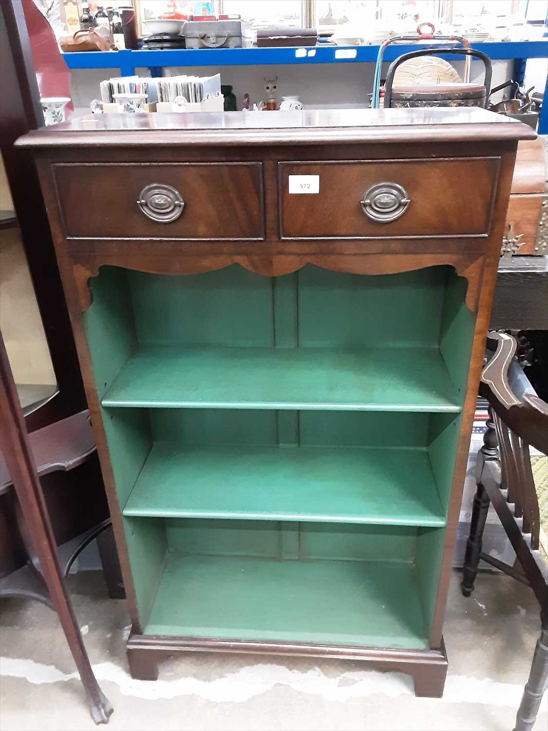 Lot 972 - Reproduction mahogany bookcase with two