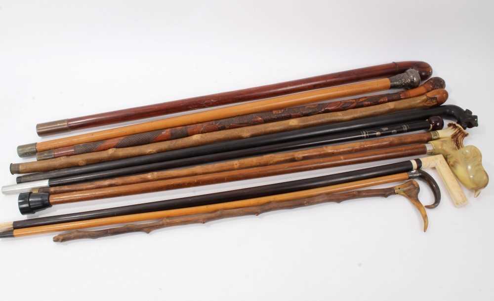 Lot 759 - Group group of antique walking sticks