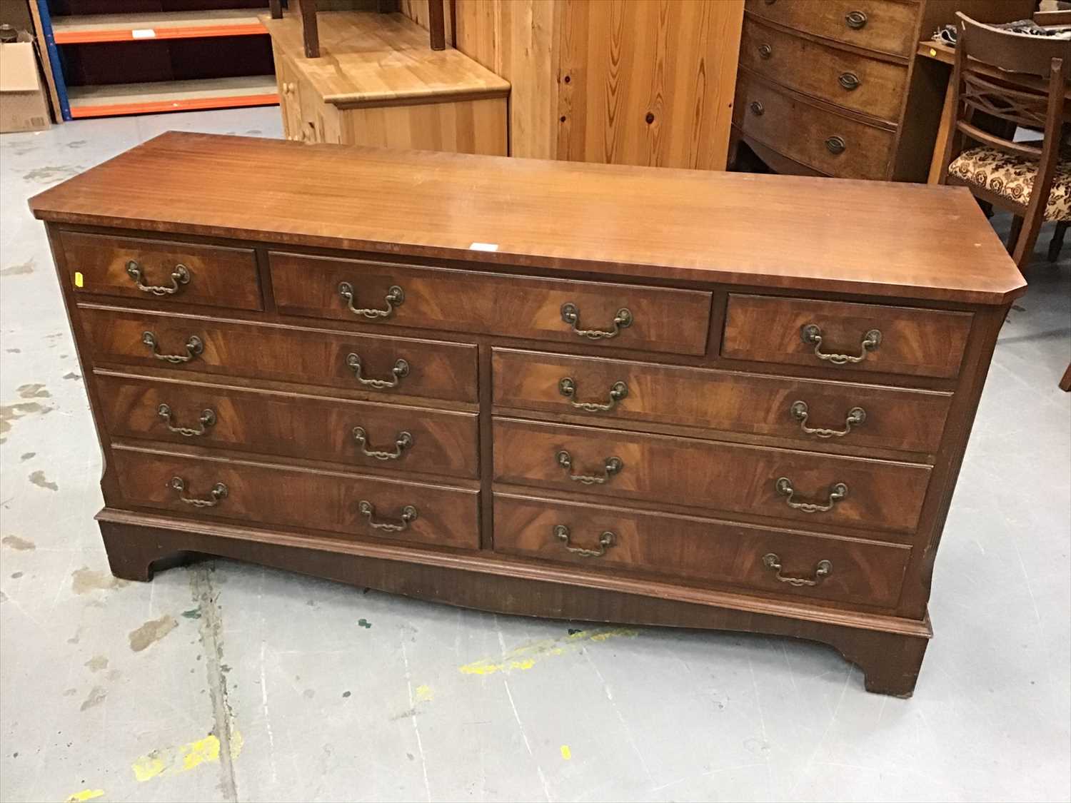 Lot 903 - Reproduction mahogany sideboard with an