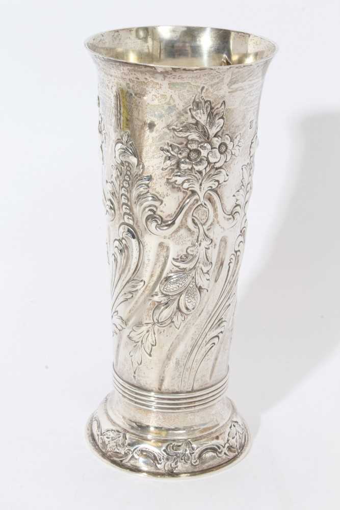 Lot 316 - late Victorian silver vase with embossed