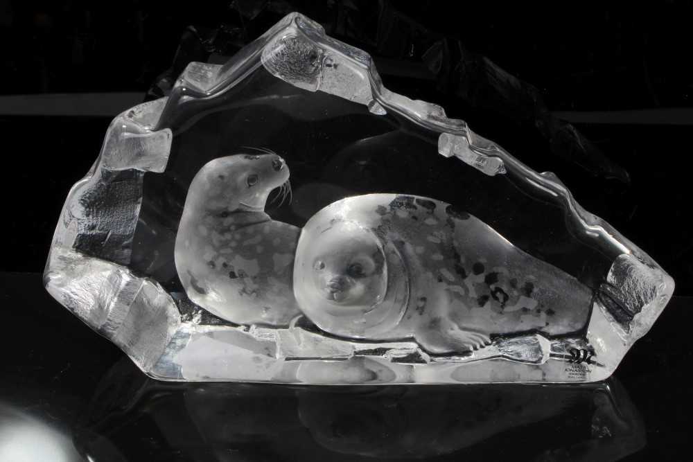 Lot 987 - Three Mats Jonasson Swedish glass intaglio