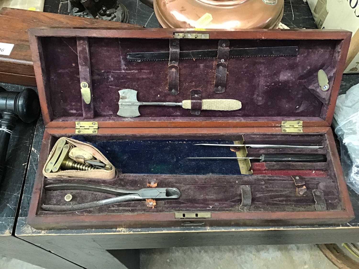 Lot 2026 - Victorian amputation kit and other antique
