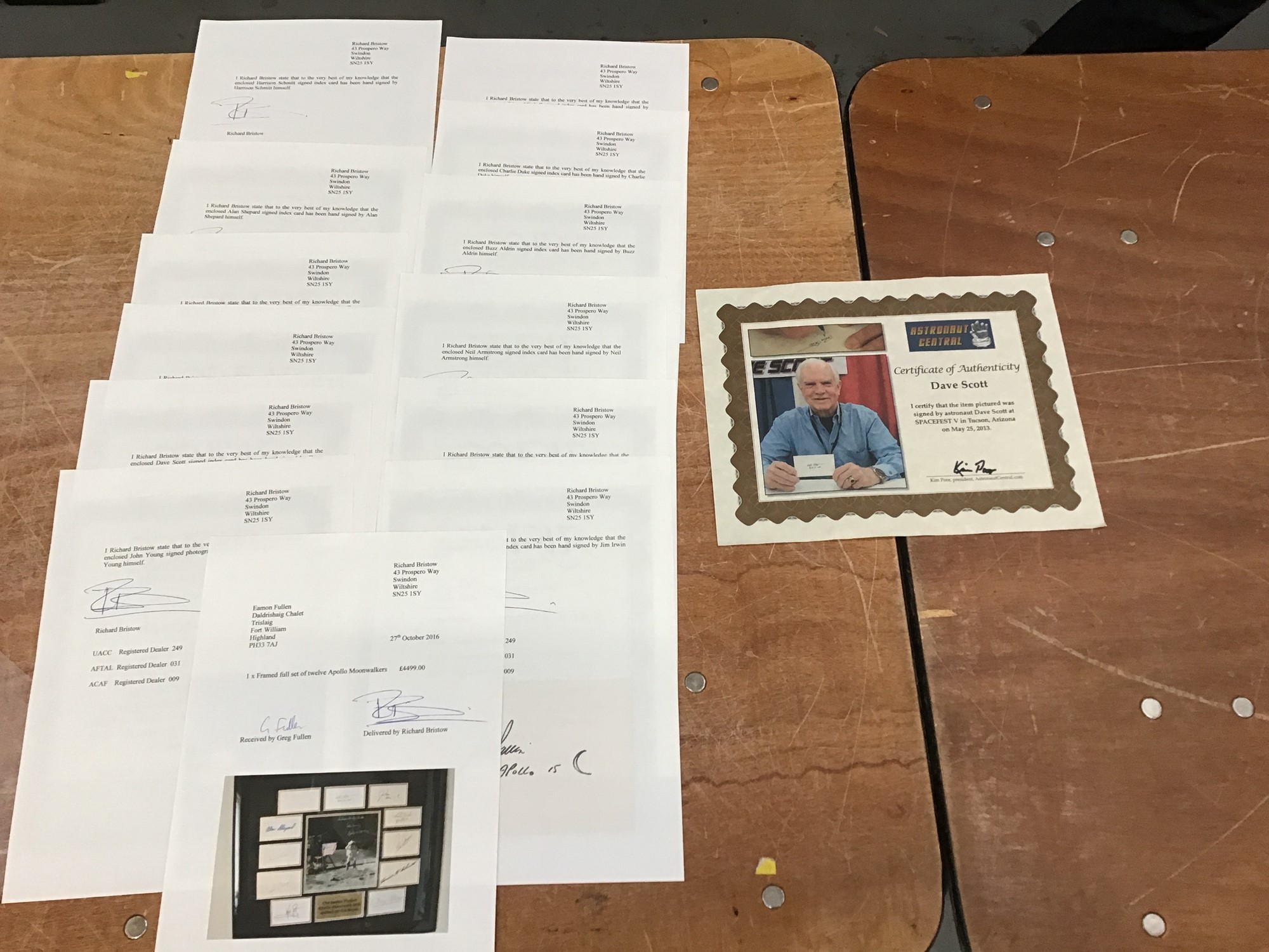 Lot 1255 - 12 Signatures of Moon Landing astronauts