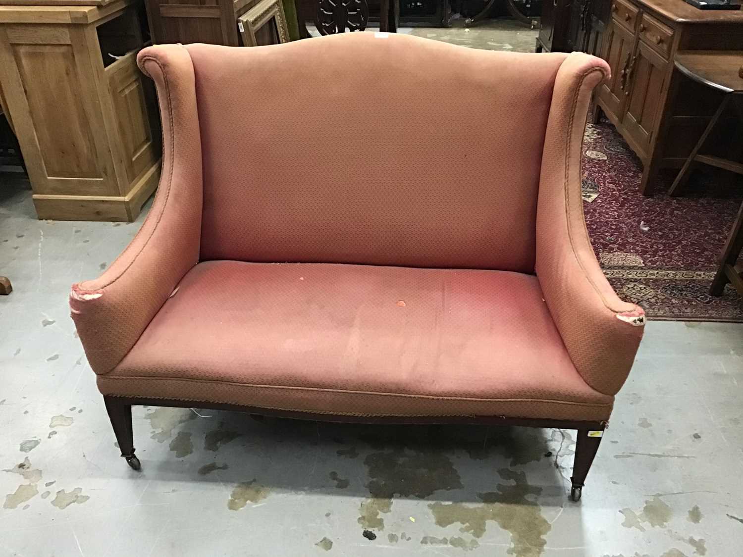 Lot 861 - Edwardian two seater sofa with arched back,