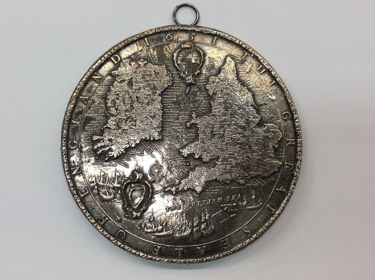 Lot 655 - Silver mounted circular plaque- 1651 The
