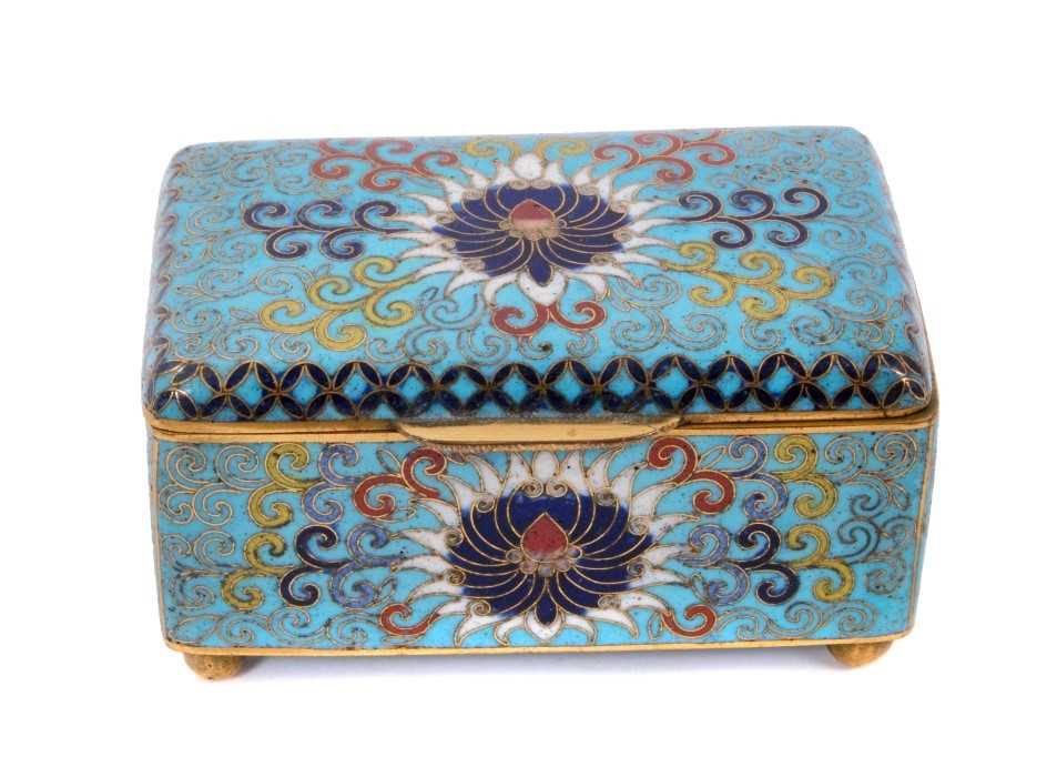 Lot 669 - Fine quality Chinese cloisonné box.