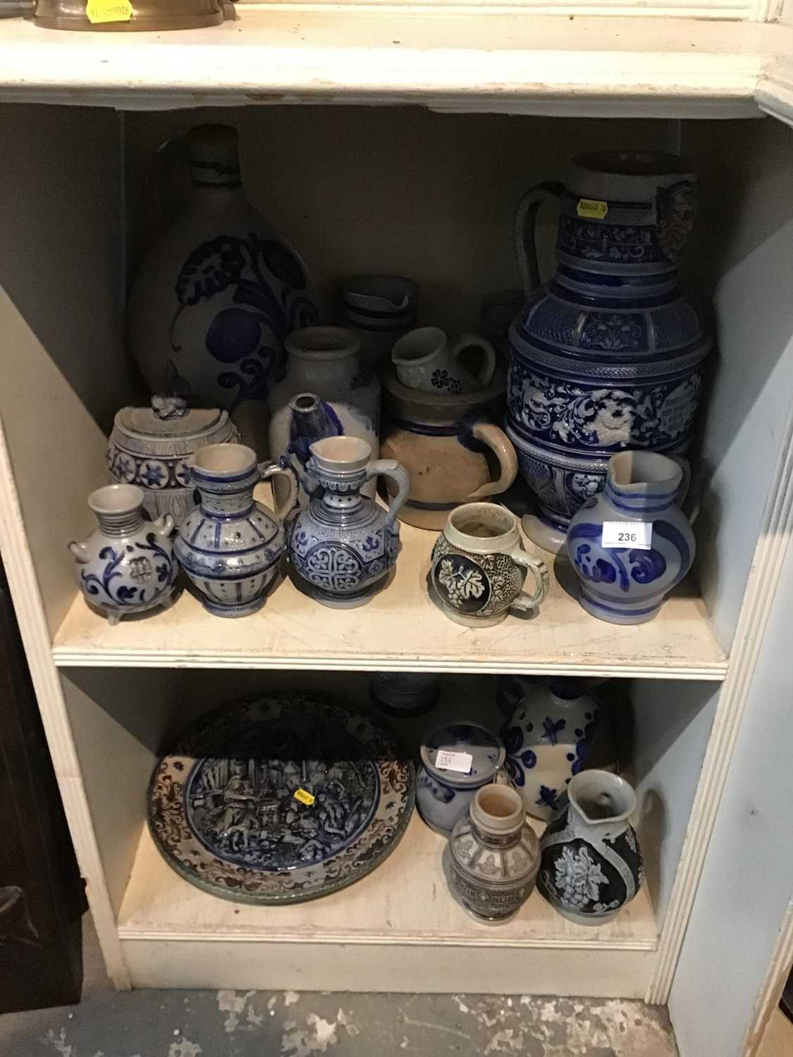 Lot 236 - Collection of mostly Westerwald salt glazed