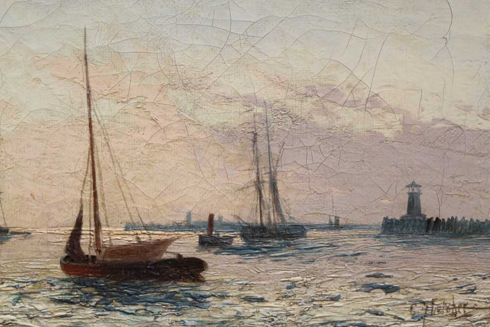 Lot 961 - Edward Fletcher, pair of marine oils on