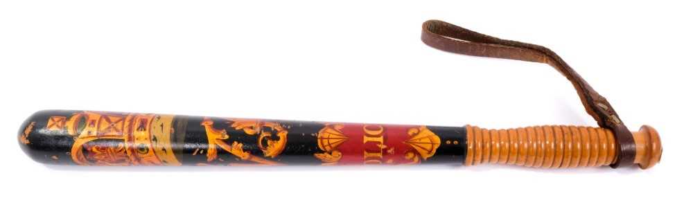 Lot 651 - Victorian painted truncheon