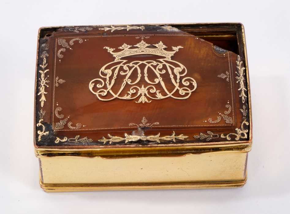 Lot 742 - 18th century blonde tortoiseshell and piqué