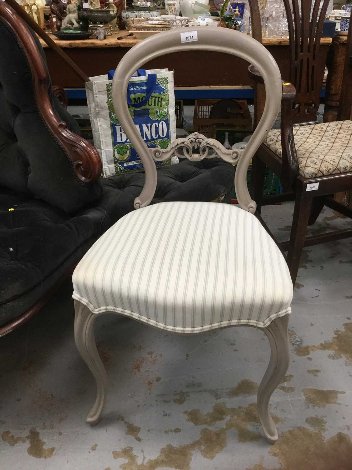 Lot 1024 - Victorian painted balloon back chair