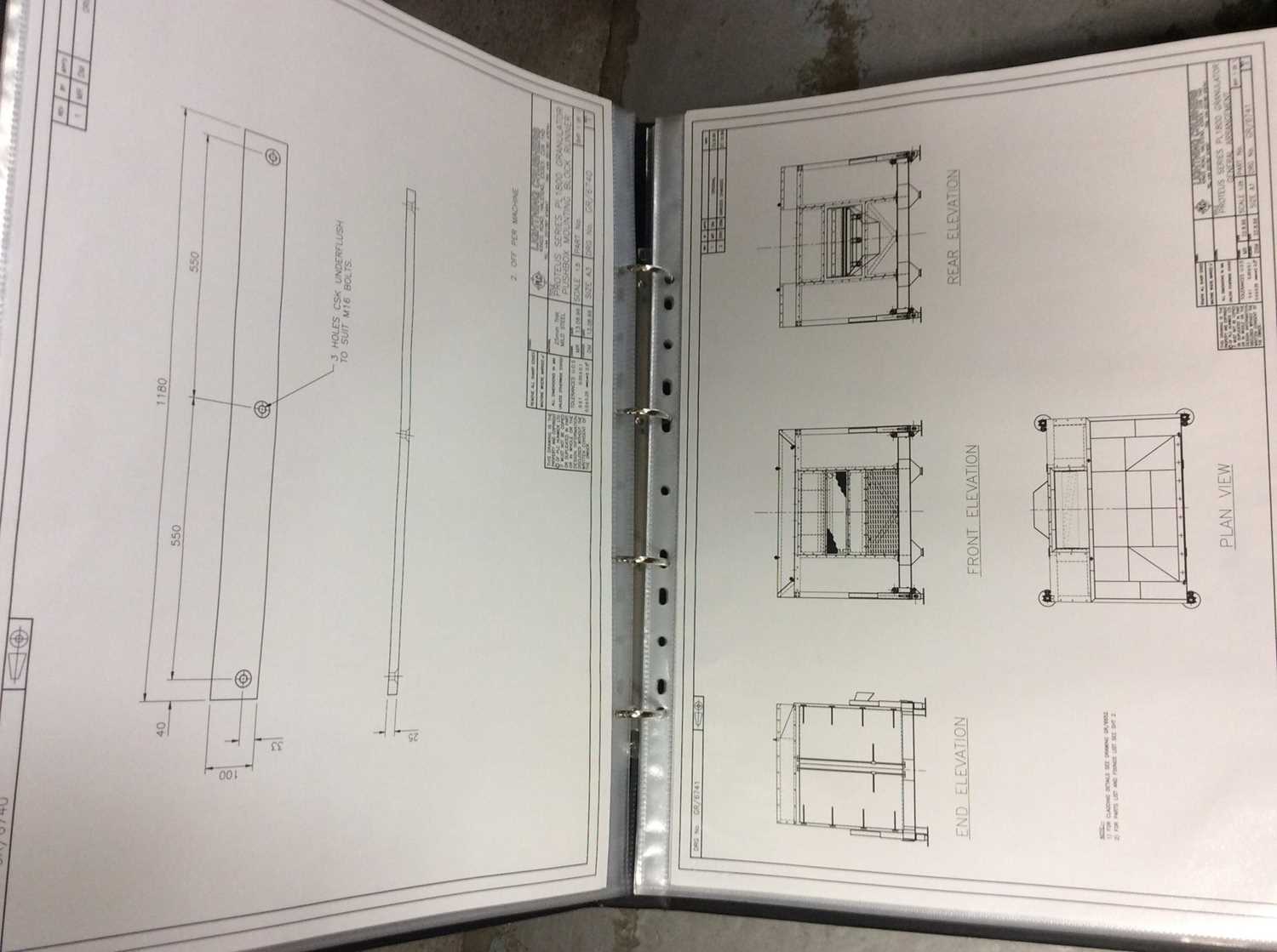 Lot 384 - Five folders of technical drawings for the