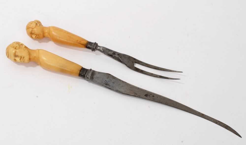 Lot 103 - Victorian Ivory handled carving set, in the