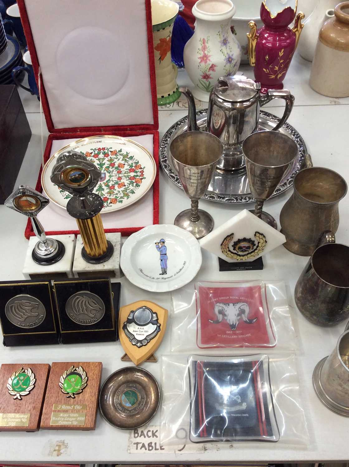 Lot 491 - Group military presentation silver plated