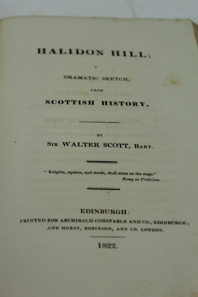 Lot 1086 - Sir Walter Scott - Halidon Hill, 1822 first