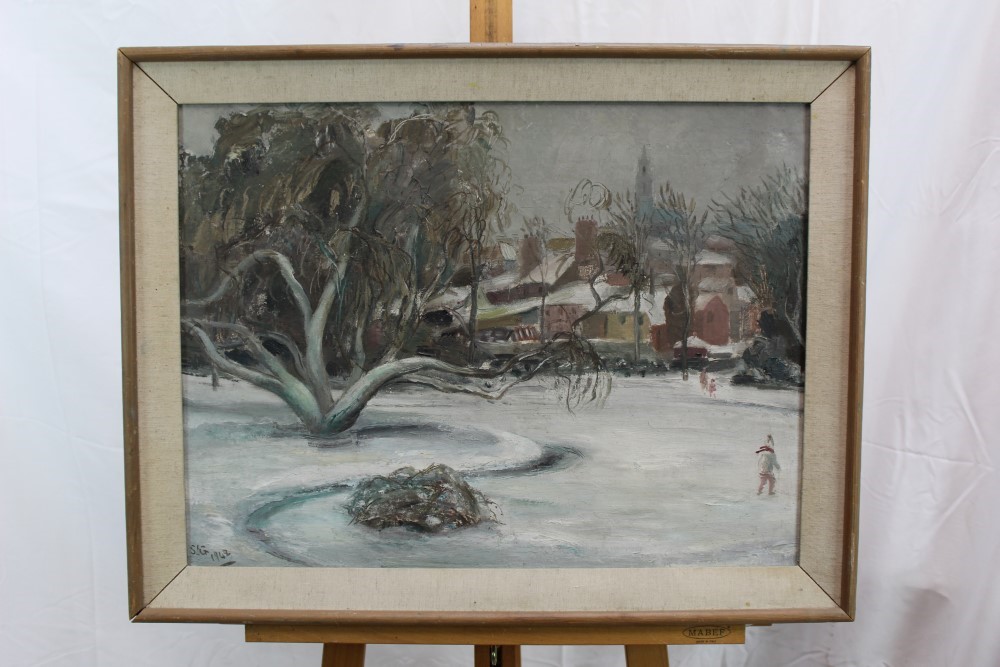 Lot 1026 - Sylvia St George - snow scene Colchester
