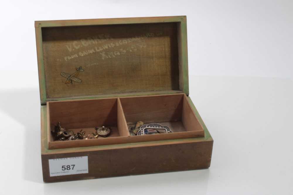 Lot 587 - 1930s Cigarette box with hand painted