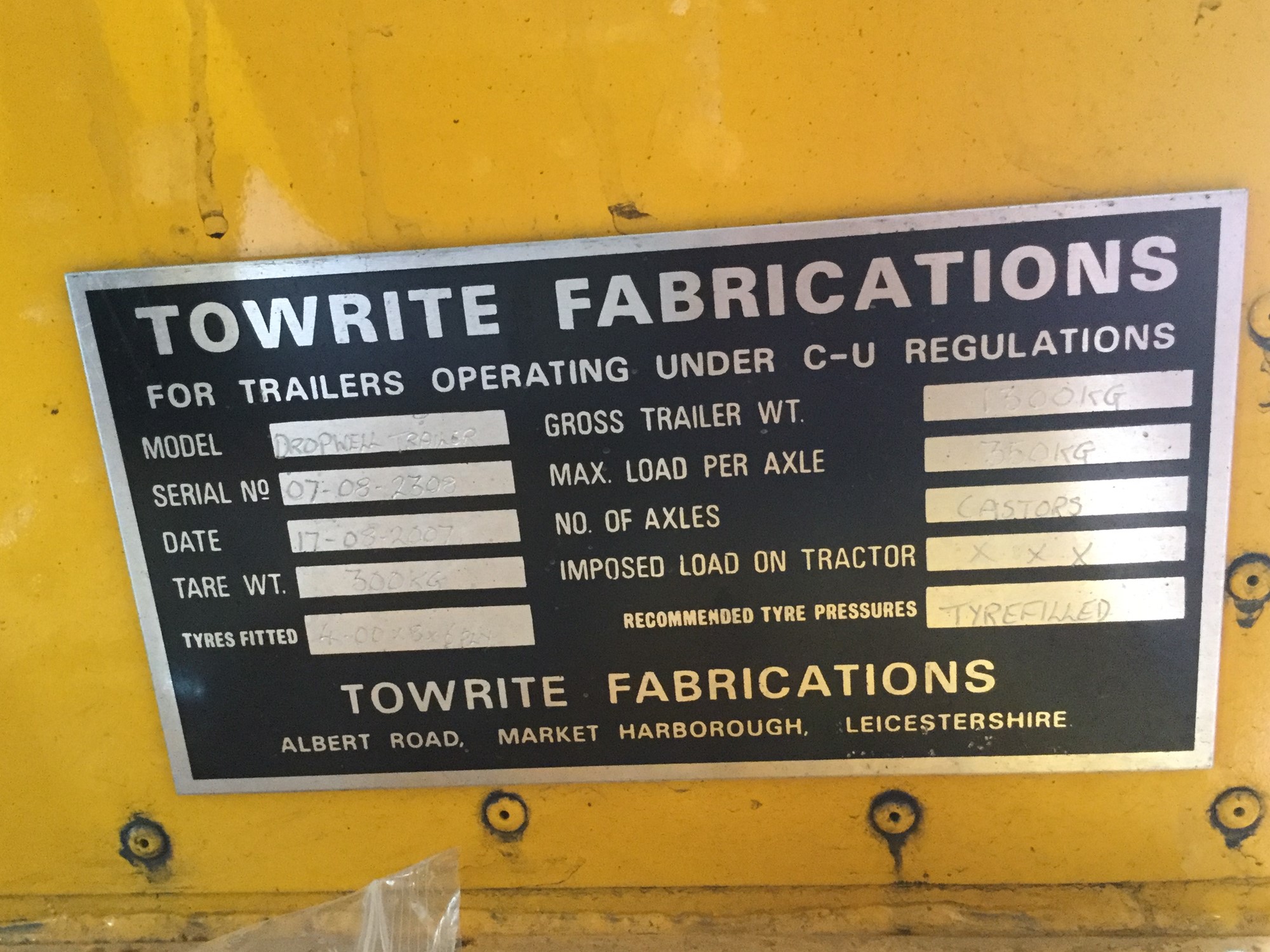Lot 11 - Towrite Fabrications bespoke made Dropwell