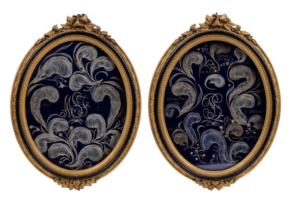 Lot 663 - Unusual pair of mid 19th century feather