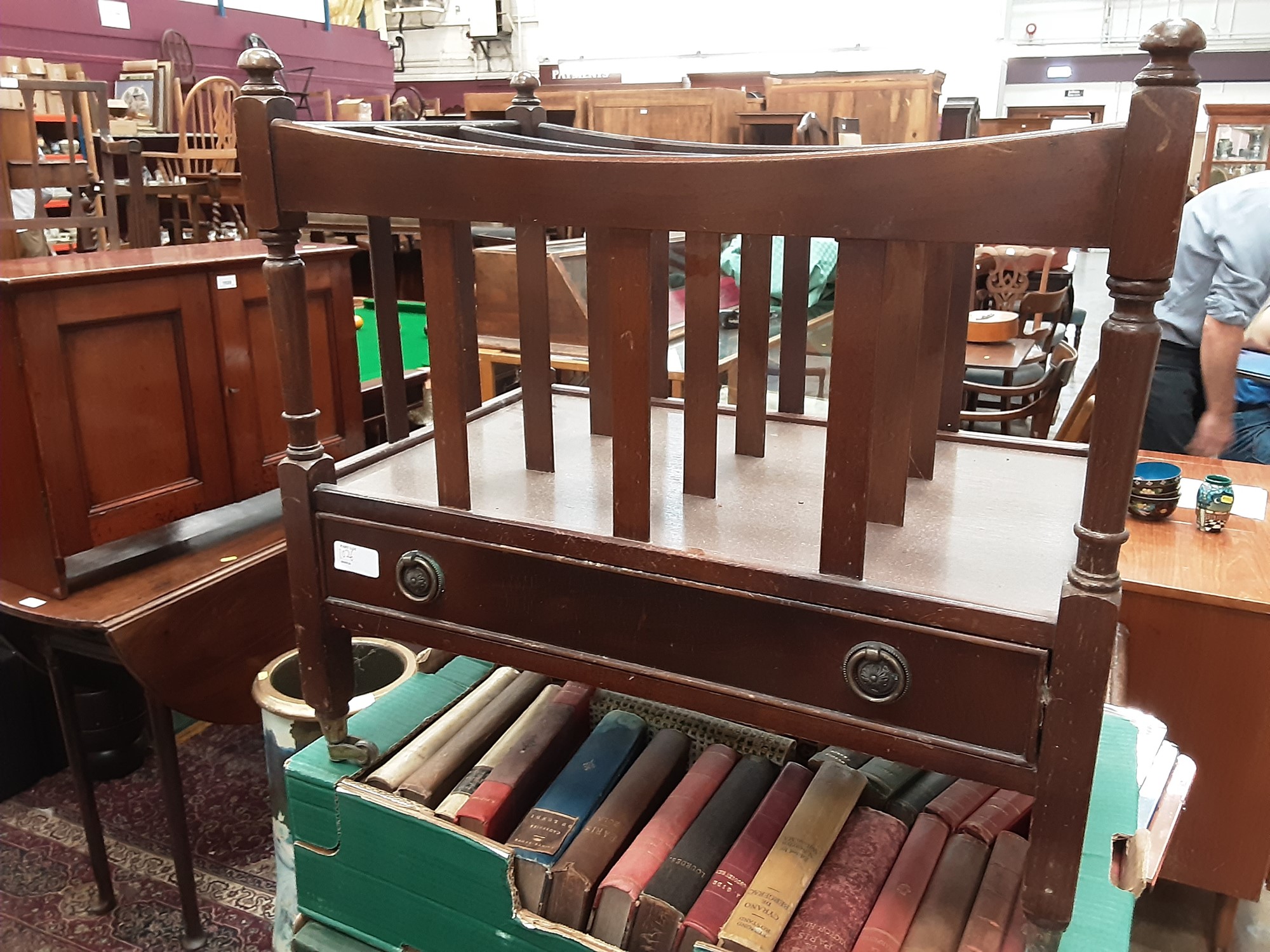 Lot 1026 - Antique corner cupboard, magazine rack and