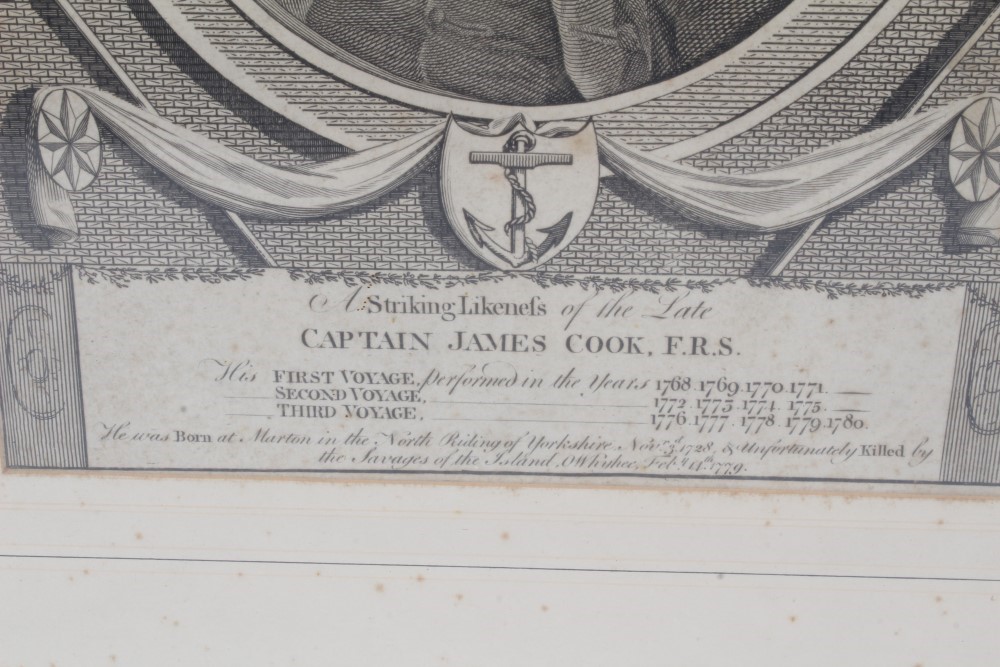 Lot 691 - Late 18th century engraving of Captain Cook