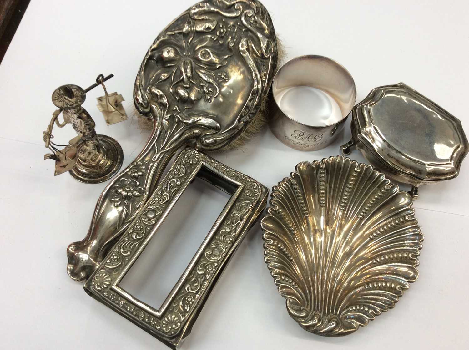 Lot 663 - Group silver and white metal items