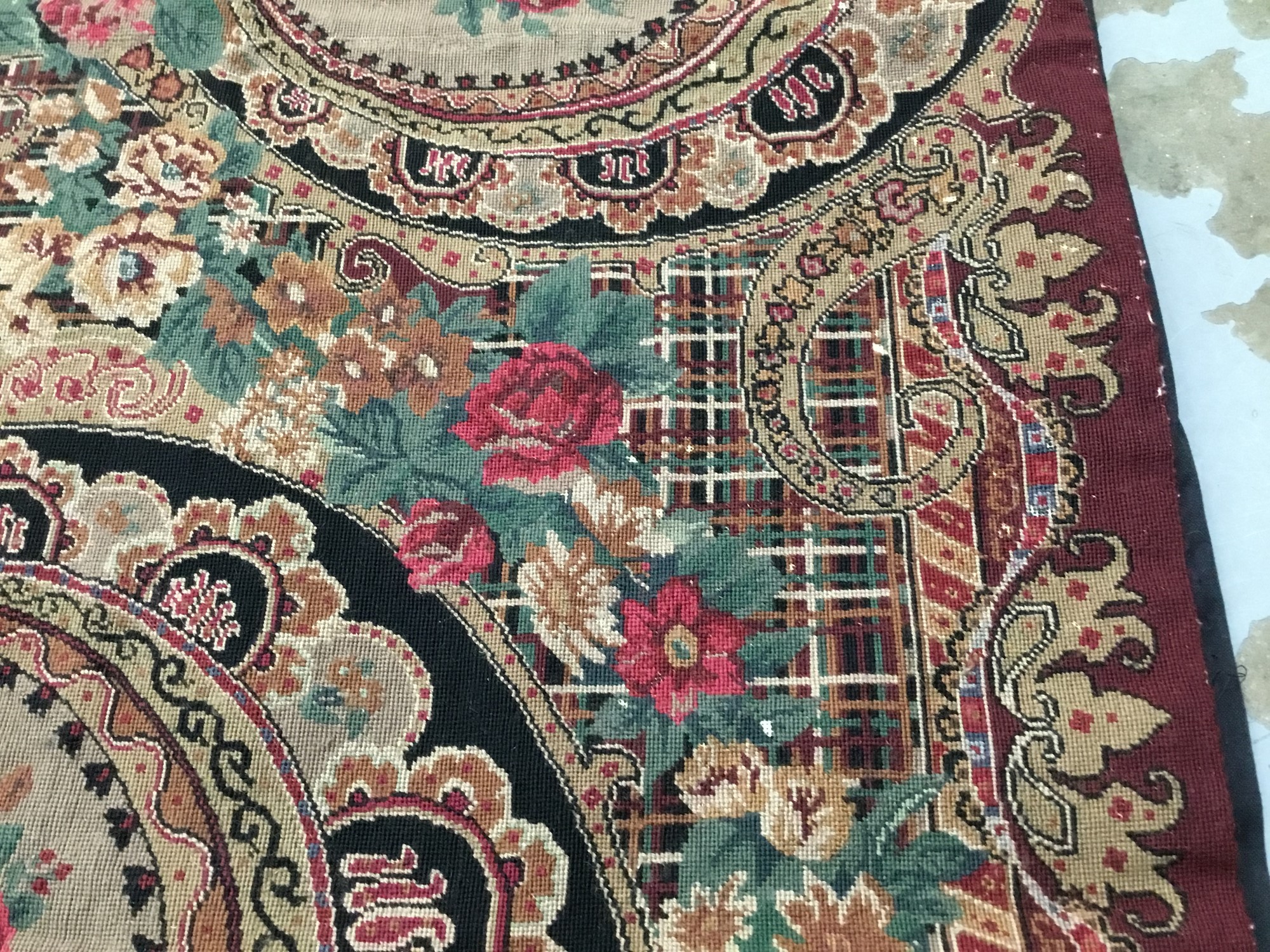 Lot 1392 - Victorian embroidered panel