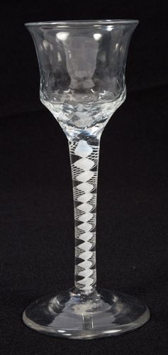 Lot 231 - Georgian cordial glass, circa 1750, with