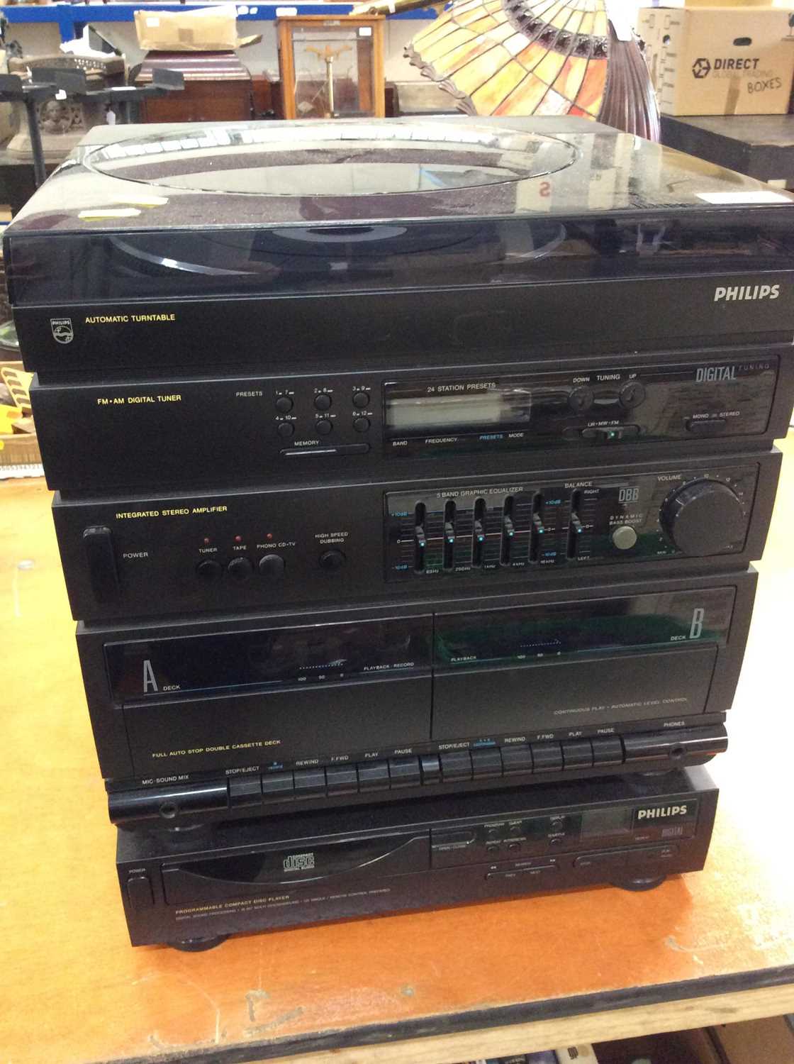 Lot 702 - Philips turntable and stereo