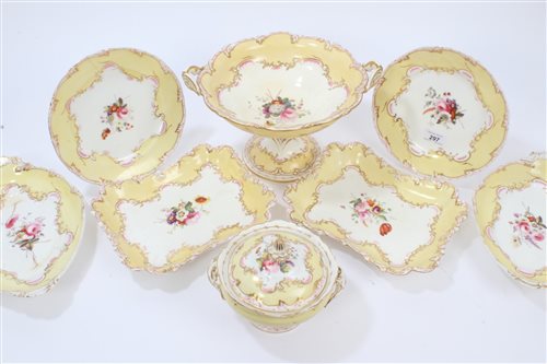Lot 297 - Regency dessert ware with polychrome painted